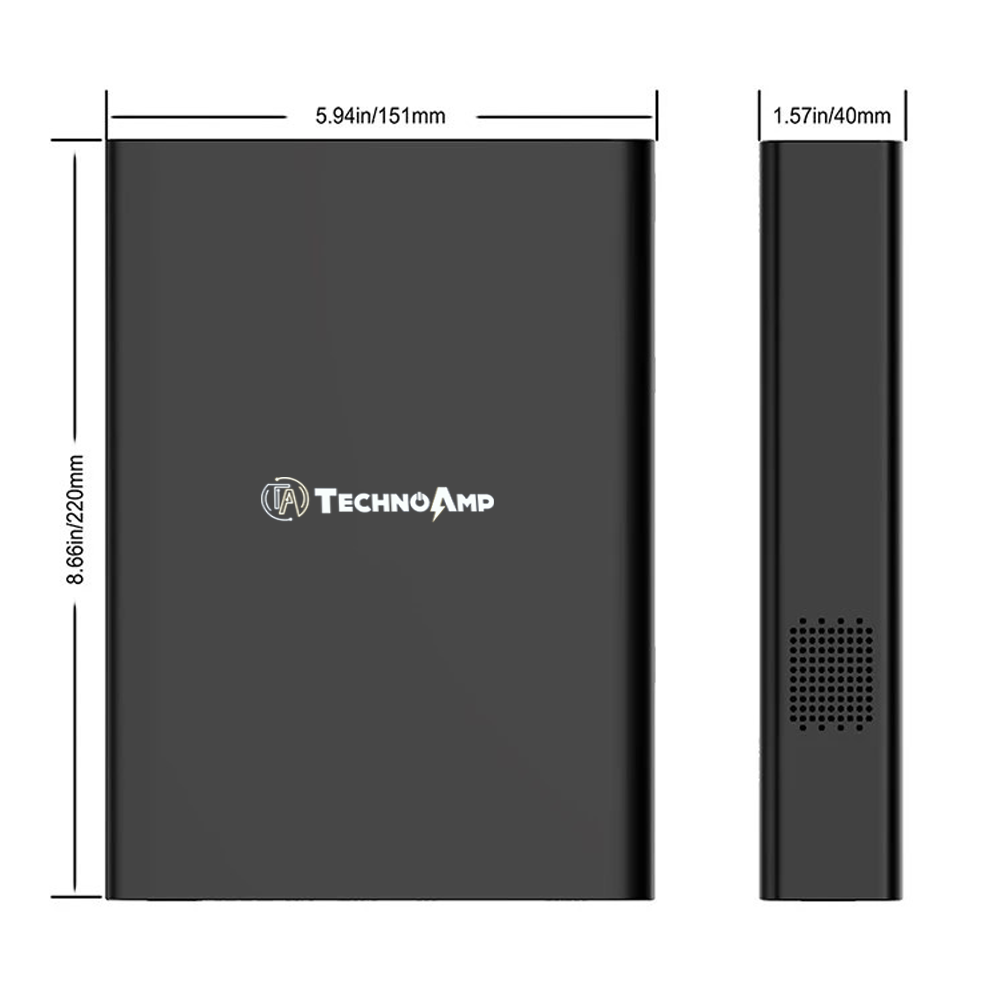 Technoamp 64000mAh AC Power Bank 220V 50hz 130W AC Outlet Portable Lap ...